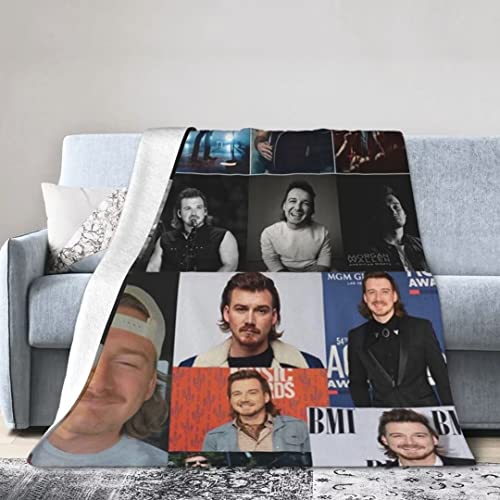 Morgan Wallen Blanket Country Music Singer 3D Printer Throw Blanket Super Soft Bedding Warm Cozy Flannel Blanket for Couch Bed Sofa Car Fans Gift 50x40 in