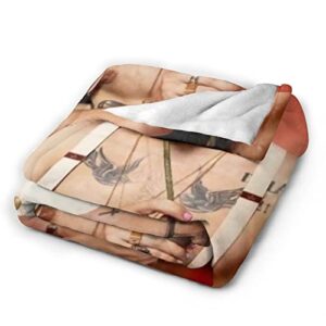 HUREA Harry-Styles Throw Blanket Digital Printed Ultra-Soft Micro Fleece Blanket Four Premium Airplane Soft Microfleece Travel Blanket 50' 'X40' ' (styleA)