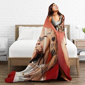 HUREA Harry-Styles Throw Blanket Digital Printed Ultra-Soft Micro Fleece Blanket Four Premium Airplane Soft Microfleece Travel Blanket 50' 'X40' ' (styleA)