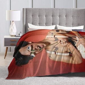 HUREA Harry-Styles Throw Blanket Digital Printed Ultra-Soft Micro Fleece Blanket Four Premium Airplane Soft Microfleece Travel Blanket 50' 'X40' ' (styleA)