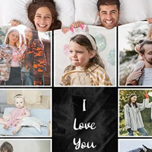 Custom Blanket with Picture, Personalized Blanket Using My Own Photos Text Collage Blanket, Super Soft Flannel Customized Throw Blanket, Family, Friends, Besties, BBF, Birthday