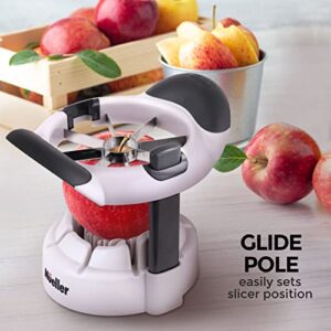 Mueller SpeedSlice Apple and Pear Slicer Corer, Heavy Duty, Attached Safety Cover Protects Fingers while In-Use and Blades while in Storage