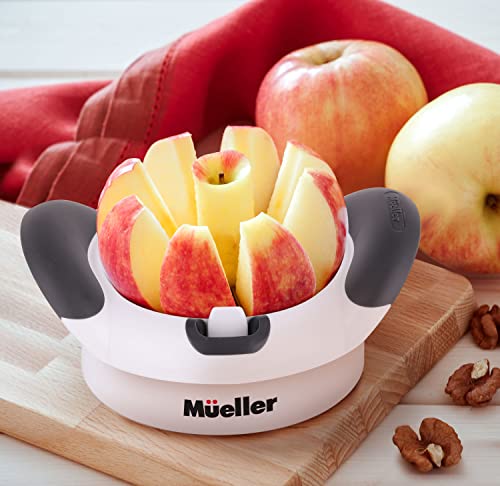 Mueller SpeedSlice Apple and Pear Slicer Corer, Heavy Duty, Attached Safety Cover Protects Fingers while In-Use and Blades while in Storage