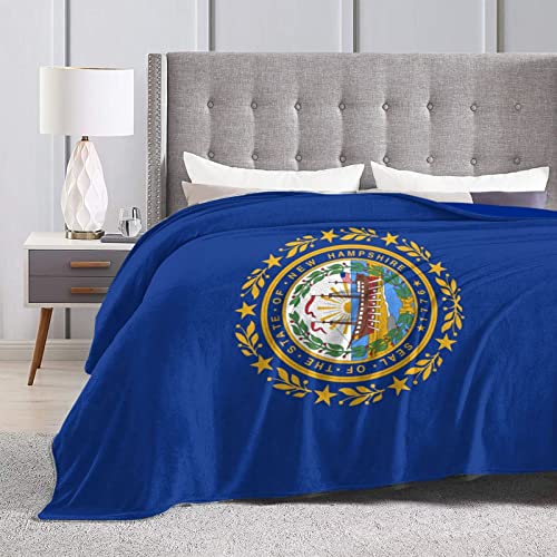 Flag of New Hampshire Blanket Printed Flannel Throw Blanket 60"x50" Anti-Pilling Blanket Bed Sofa Living Room Bedroom