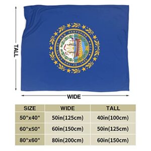 Flag of New Hampshire Blanket Printed Flannel Throw Blanket 60"x50" Anti-Pilling Blanket Bed Sofa Living Room Bedroom