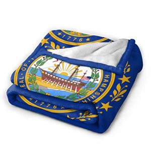 Flag of New Hampshire Blanket Printed Flannel Throw Blanket 60"x50" Anti-Pilling Blanket Bed Sofa Living Room Bedroom