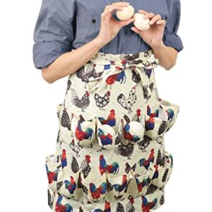 Foxyoo Egg Apron for Fresh Eggs,Egg Collecting Apron with Deep Pockets,Chicken Egg Apron for Women,Egg Baskets Holder Apron-Half Body Style