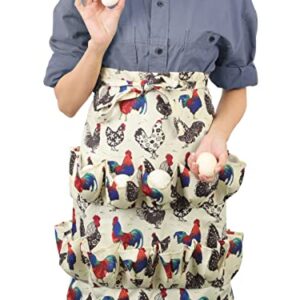 Foxyoo Egg Apron for Fresh Eggs,Egg Collecting Apron with Deep Pockets,Chicken Egg Apron for Women,Egg Baskets Holder Apron-Half Body Style