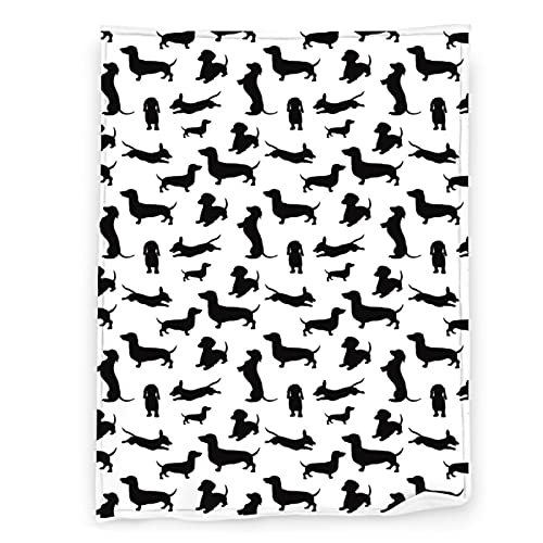 Dachshund Blanket Soft Cozy Throw Blankets Flannel Blankets for Couch Bed Living Room 60"X50"