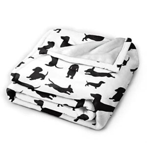 Dachshund Blanket Soft Cozy Throw Blankets Flannel Blankets for Couch Bed Living Room 60"X50"