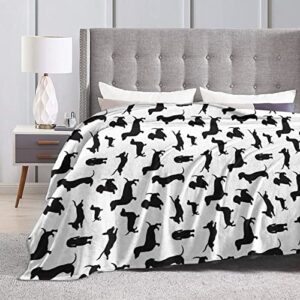 Dachshund Blanket Soft Cozy Throw Blankets Flannel Blankets for Couch Bed Living Room 60"X50"