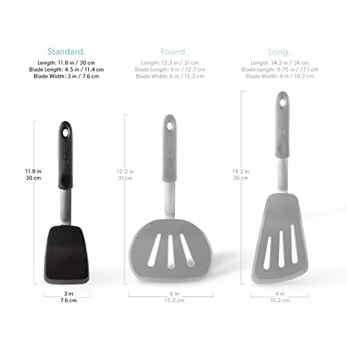 DI ORO Egg Spatula - Silicone Turner Spatula for Cooking - Spatula for Nonstick Cookware Heat-Resistant - High Heat Thin Spatula & Flexible Turner - Kitchen Flipper BPA Free & Dishwasher Safe