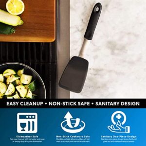 DI ORO Egg Spatula - Silicone Turner Spatula for Cooking - Spatula for Nonstick Cookware Heat-Resistant - High Heat Thin Spatula & Flexible Turner - Kitchen Flipper BPA Free & Dishwasher Safe