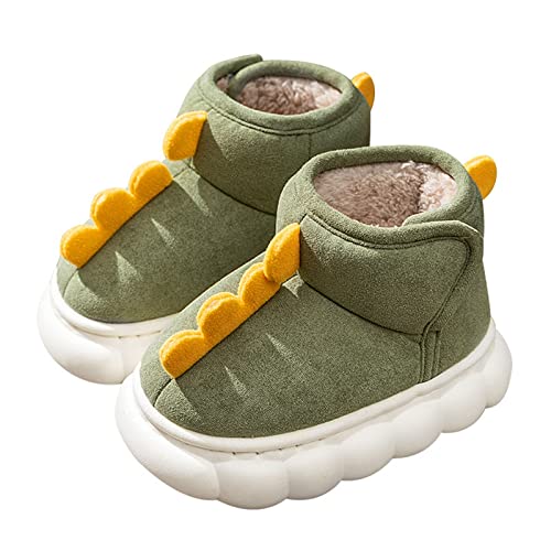 Lykmera Children Cotton Shoes and Non Slip Cotton Boots with Velvet in Winter Boys Girls Children Boots Children Snow Boots (Green, 14)