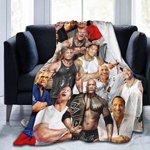 blanket dwayne douglas johnson soft and comfortable wool fleece throw blankets for sofa office car camping yoga travel home decoration cozy plush beach blanket gift