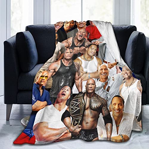 Blanket Dwayne Douglas Johnson Soft and Comfortable Wool Fleece Throw Blankets for Sofa Office car Camping Yoga Travel Home decoration Cozy Plush Beach Blanket Gift