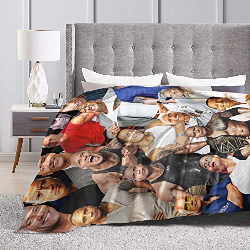 Blanket Dwayne Douglas Johnson Soft and Comfortable Wool Fleece Throw Blankets for Sofa Office car Camping Yoga Travel Home decoration Cozy Plush Beach Blanket Gift