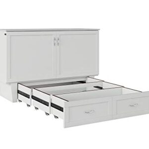 Atlantic Furniture Monroe Murphy Bed Chest with Charging Station, White