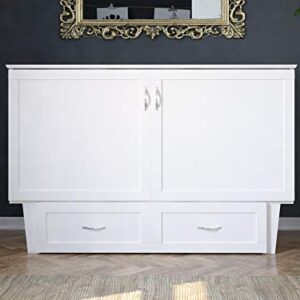 Atlantic Furniture Monroe Murphy Bed Chest with Charging Station, White