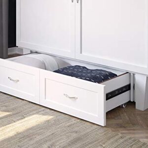 Atlantic Furniture Monroe Murphy Bed Chest with Charging Station, White