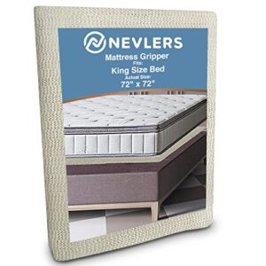 nevlers king size 72" x 72" non slip mattress gripper helps keep mattress topper from sliding | strong & durable mattress slide stopper |customizable non slip mattress pad |multi-purpose mattress grip