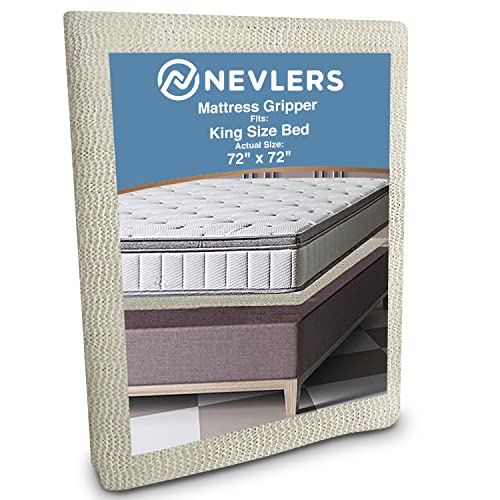 Nevlers King Size 72" x 72" Non Slip Mattress Gripper Helps Keep Mattress Topper from Sliding | Strong & Durable Mattress Slide Stopper |Customizable Non Slip Mattress Pad |Multi-Purpose Mattress Grip