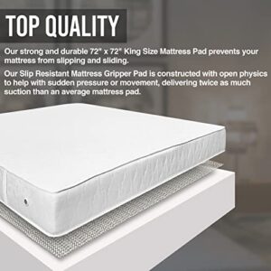 Nevlers King Size 72" x 72" Non Slip Mattress Gripper Helps Keep Mattress Topper from Sliding | Strong & Durable Mattress Slide Stopper |Customizable Non Slip Mattress Pad |Multi-Purpose Mattress Grip