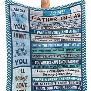 Father in Law Gift from Daughter in Law/Son in Law,Fathers Day Blanket Gifts for Father in Law,Father of The Groom Gift,Father in Law Blanket,Gifts for Father in Law for Birthday Christmas 60"x50"