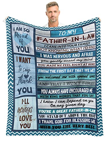 Father in Law Gift from Daughter in Law/Son in Law,Fathers Day Blanket Gifts for Father in Law,Father of The Groom Gift,Father in Law Blanket,Gifts for Father in Law for Birthday Christmas 60"x50"