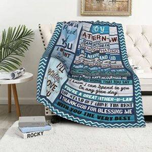 Father in Law Gift from Daughter in Law/Son in Law,Fathers Day Blanket Gifts for Father in Law,Father of The Groom Gift,Father in Law Blanket,Gifts for Father in Law for Birthday Christmas 60"x50"