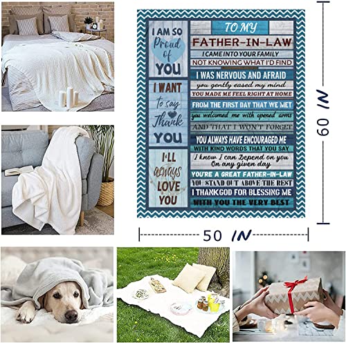 Father in Law Gift from Daughter in Law/Son in Law,Fathers Day Blanket Gifts for Father in Law,Father of The Groom Gift,Father in Law Blanket,Gifts for Father in Law for Birthday Christmas 60"x50"