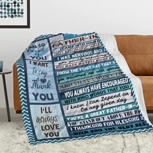 Father in Law Gift from Daughter in Law/Son in Law,Fathers Day Blanket Gifts for Father in Law,Father of The Groom Gift,Father in Law Blanket,Gifts for Father in Law for Birthday Christmas 60"x50"