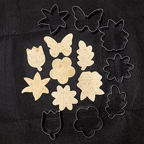 Flower and Leaf Cookie Cutter Set-7 Piece-Daisy, Lily, Rose, Tulip, Oak Leaf and Butterfly Fondant Biscui Cutters