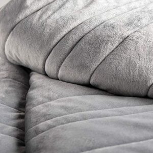 MALOUF Anchor Blanket Available in Three Weights and Two Sizes-Promotes Deep Sleep-Silky Soft Cover 48in x 72in, 48 in x 72 in | 20 lb, Ash