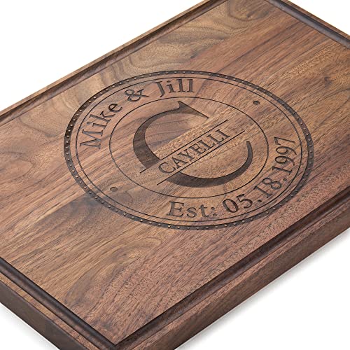 Personalized Cutting Board - Custom Cutting Boards Wedding Gifts for Couples, Anniversary, Housewarming Gift - Engraved Handmade USA Customizable Wooden Kitchen Decor Gift for New Homeowners