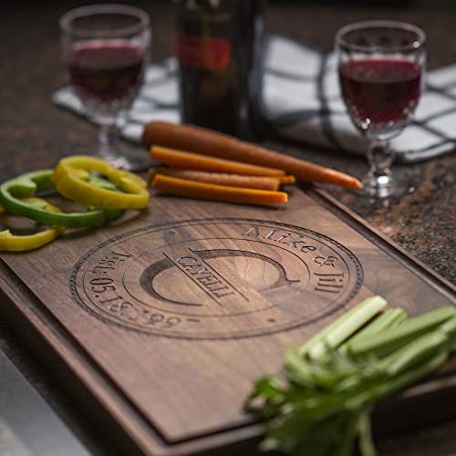 Personalized Cutting Board - Custom Cutting Boards Wedding Gifts for Couples, Anniversary, Housewarming Gift - Engraved Handmade USA Customizable Wooden Kitchen Decor Gift for New Homeowners