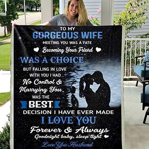 to My Gorgeous Wife Enchanting Rendezvous - Personalized Luxurious Sherpa Blanket - Romantic Imagery - Extra Large