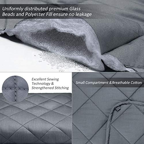 AsFrost Weighted Blanket 2.0 for Adult and Kids, 100% Breathable Cotton with Premium Glass Beads