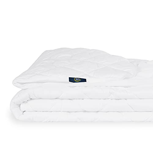 SERTA Power Clean Quilted Soft Waterproof Mattress Pad Protector with 15" Deep Pocket, Full, White