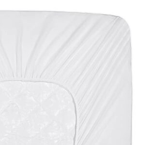 SERTA Power Clean Quilted Soft Waterproof Mattress Pad Protector with 15" Deep Pocket, Full, White