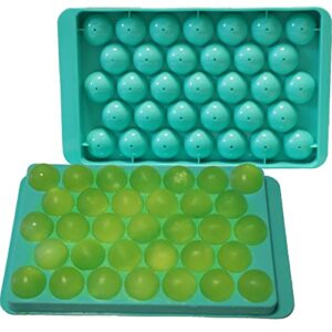 Ice Cube Tray,Waybesty Round Ice Trays for Freezer,Circle Ice Cube Molds Making 1.0 Inch Small Ice Balls,Sphere Ice Makers for Cocktail Whiskey Tea Coffee Wine or Storage Some Fish Meats (Light Blue)