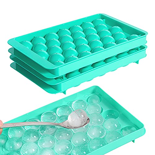 Ice Cube Tray,Waybesty Round Ice Trays for Freezer,Circle Ice Cube Molds Making 1.0 Inch Small Ice Balls,Sphere Ice Makers for Cocktail Whiskey Tea Coffee Wine or Storage Some Fish Meats (Light Blue)