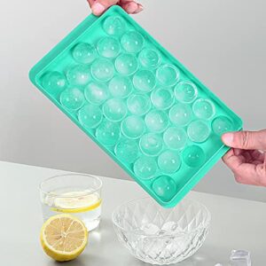 Ice Cube Tray,Waybesty Round Ice Trays for Freezer,Circle Ice Cube Molds Making 1.0 Inch Small Ice Balls,Sphere Ice Makers for Cocktail Whiskey Tea Coffee Wine or Storage Some Fish Meats (Light Blue)