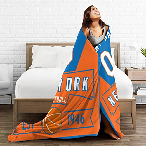 Custom Throw Blankets for Bed Personalized Basketball City Fans Gift Winter Summer Fleece Blanket Name and Number, 30"x40", 50"x60"