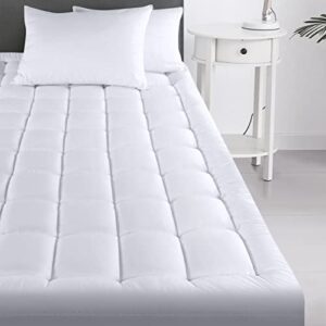 Utopia Bedding Quilted Fitted Premium Mattress Pad Twin Size - Pillow Top Mattress Topper - Elastic Fitted Fluffy Mattress Protector - Mattress Cover Stretches up to 16 Inches Deep -Machine Washable