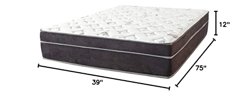 Treaton, 12-Inch Euro Top Firm Foam Encased Mattress/Orthopedic Support for A Restful Night, Twin