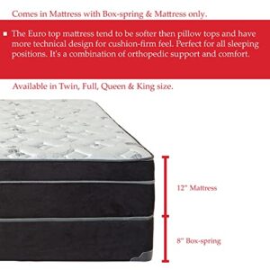 Treaton, 12-Inch Euro Top Firm Foam Encased Mattress/Orthopedic Support for A Restful Night, Twin