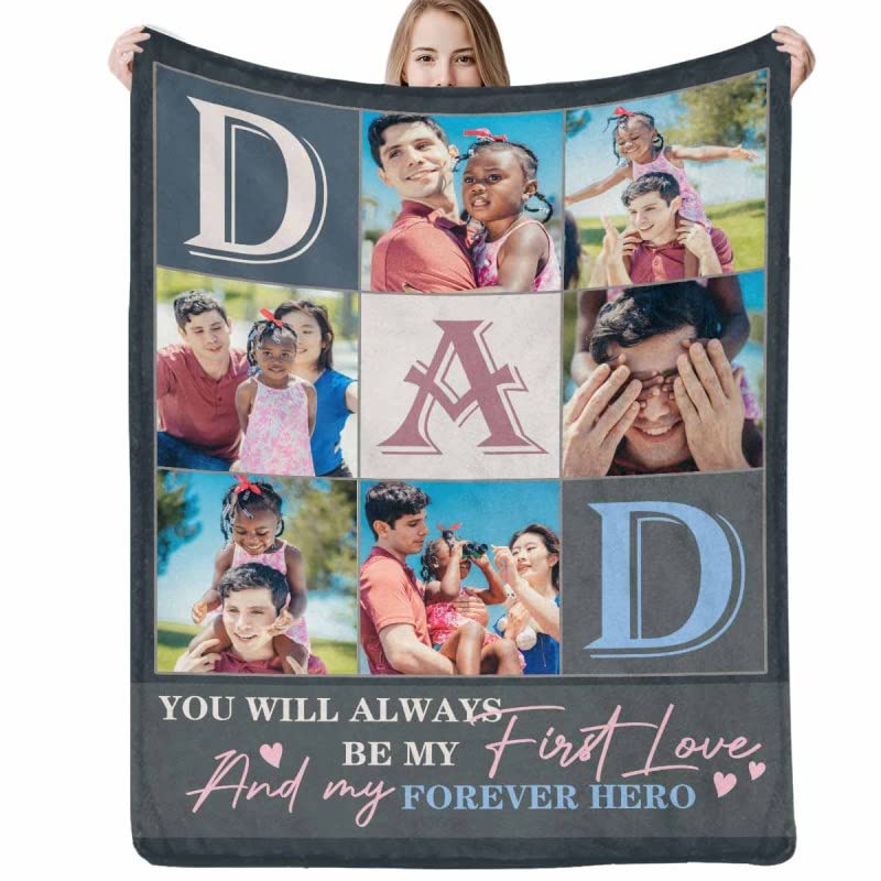 Custom Blanket, Mothers Day Birthday Gifts for Mom: Made in USA, Personalized Blanket with Photos, Memorial Gifts for Mom from Daughter Son Customized Blankets with Photos for Mom Grandma Women