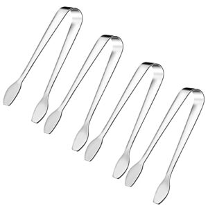 soleader mini serving tongs, small serving utensils for catering, kitchen tongs, food-grade premium 304 stainless steel tongs, heavy duty (4.5" appetizer tongs)