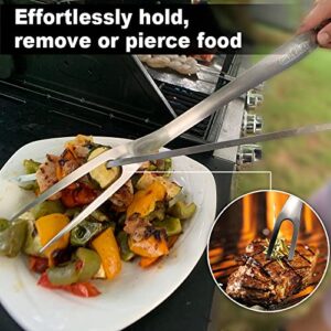 GRILLART BBQ Tools Grill Tools Set - 18Inch Grilling Tools BBQ Set - Grill Accessories w/ BBQ Tongs, Spatula, Fork, Brush - Stainless Grill Kit Grilling Set - Gift Ideas BBQ Accessories, Gifts for Men